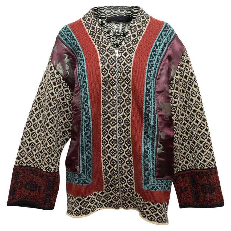 Jean Paul Gaultier Black and Multicolor Virgin Wool Jacket For Sale at ...