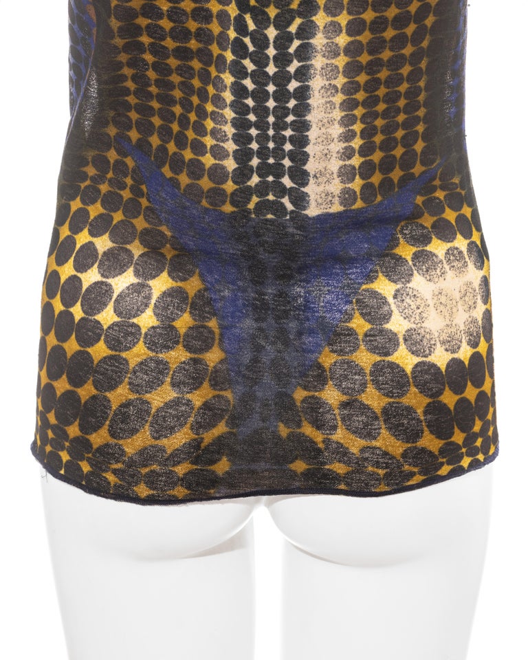 Jean Paul Gaultier blue cyber dots mesh polo shirt, fw 1995 at 1stDibs ...