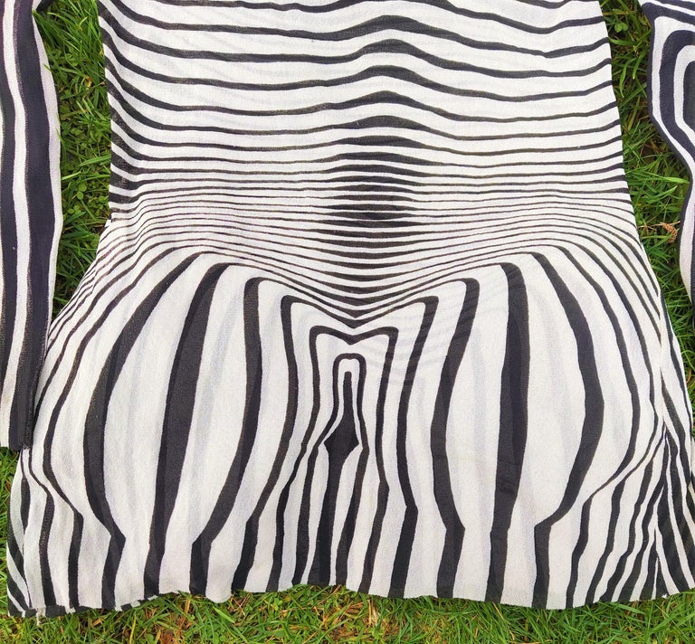 Jean Paul Gaultier Cyberbaba Zebra Optical Illusion Striped Transparent ...