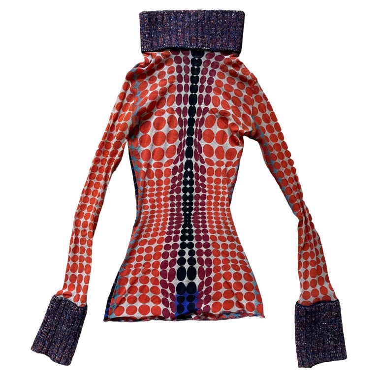 Jean Paul Gaultier F/W 1995 Runway Cyber Dot Mesh and Knitted Top ...