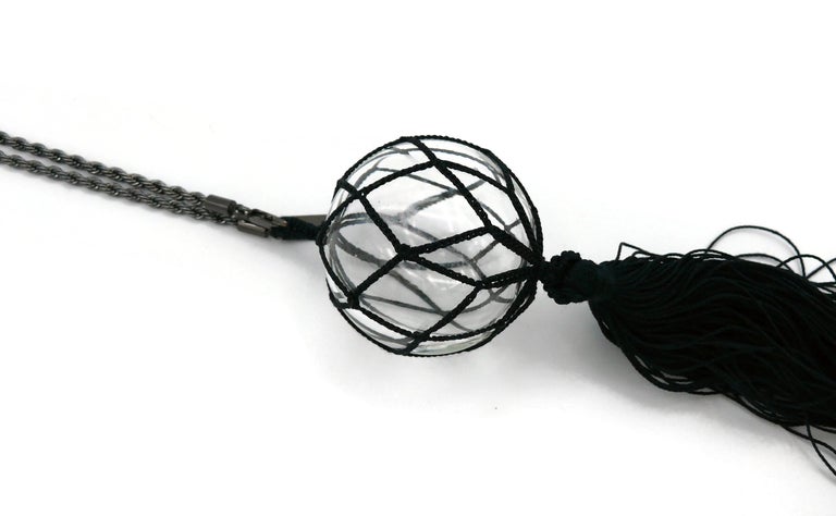 JEAN PAUL GAULTIER Glass Ball Net Tassel Pendant Necklace For Sale at ...