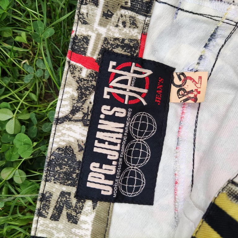 Jean Paul Gaultier Jeans Vintage Anarchy Fight Racism Punk 90s Trousers ...