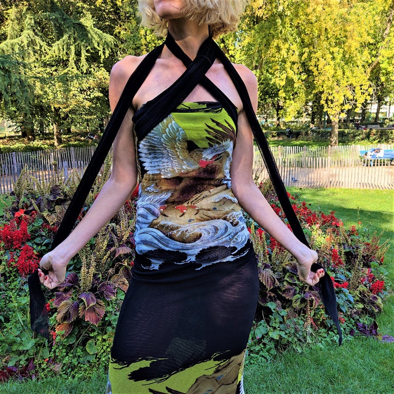 Jean Paul Gaultier JPG Soleil Golden Eagle Hawk Kendall Jenner Dress ...