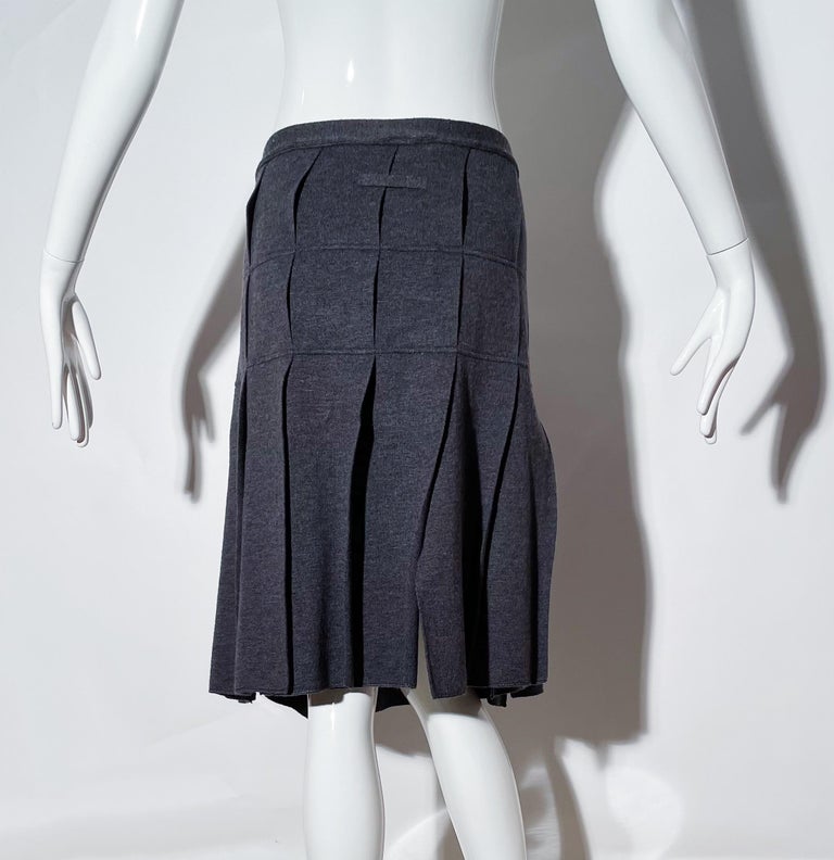 Jean Paul Gaultier Knit Pleated Skirt For Sale at 1stDibs