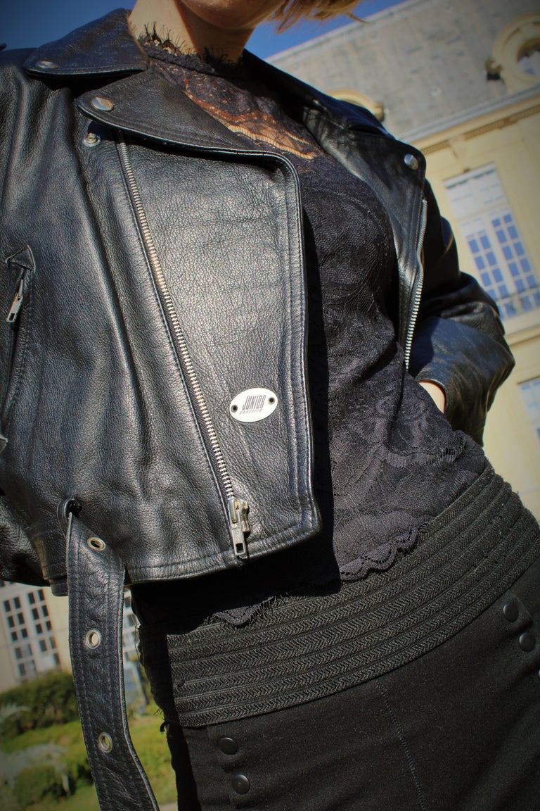 Jean Paul Gaultier Bella Hadid Leather Biker Motorcycle Vintage Punk ...