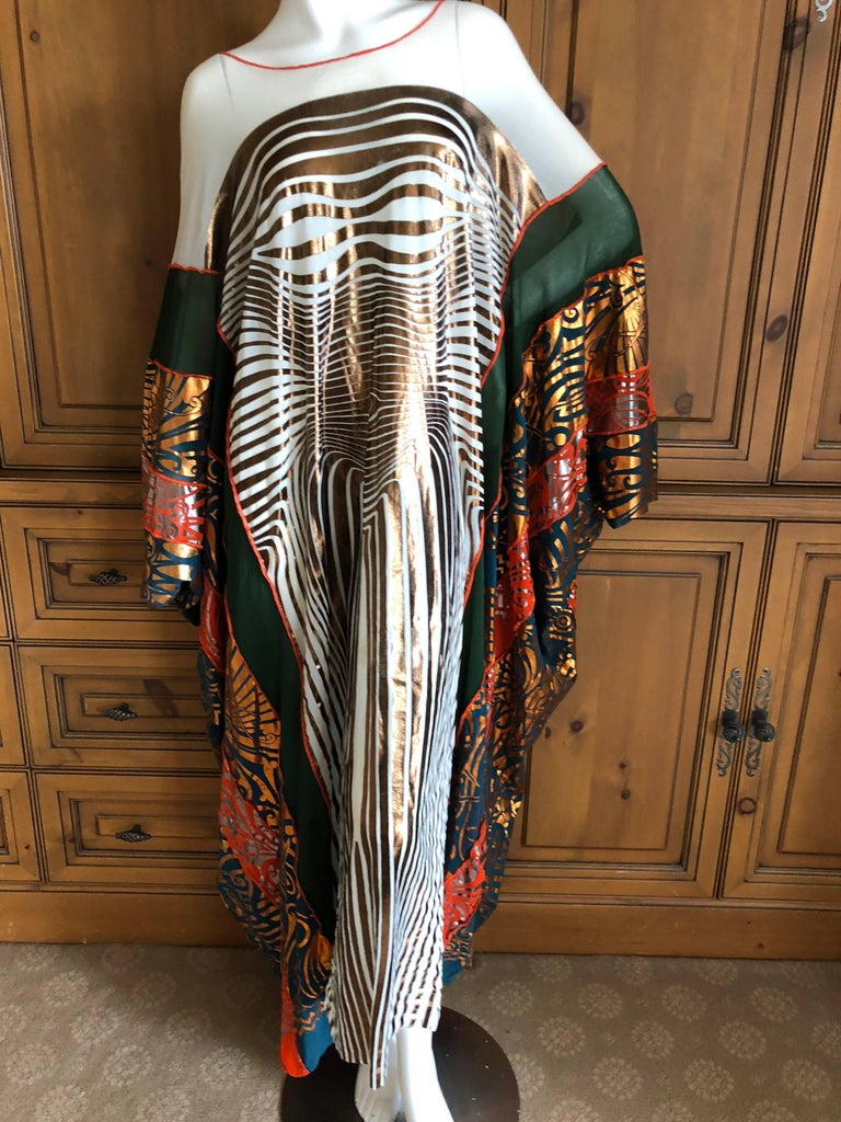 Jean Paul Gaultier Maille Vintage Gold Op Art Torso Print Kimono Sleeve ...