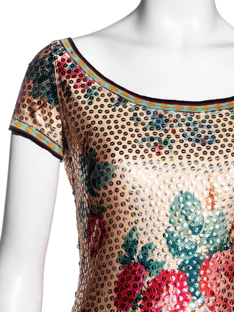 Jean Paul Gaultier metallic gold sequin t-shirt and leggings set, ss ...