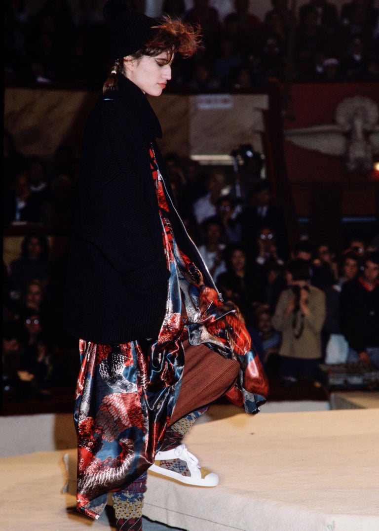 Jean Paul Gaultier multicoloured satin evening robe and cummerbund, fw ...