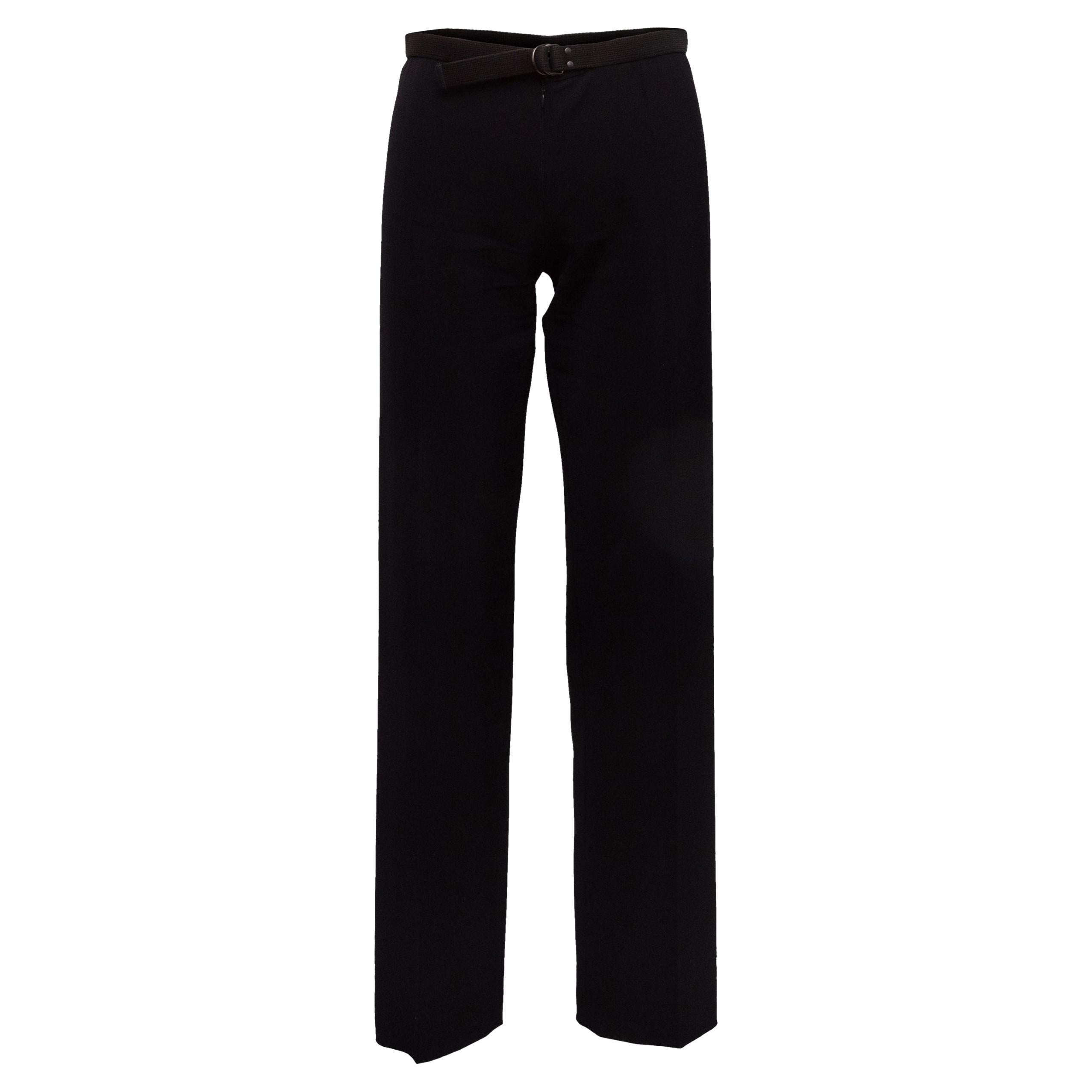 Chanel Boutique Grey Linen Straight-Leg Pants at 1stDibs