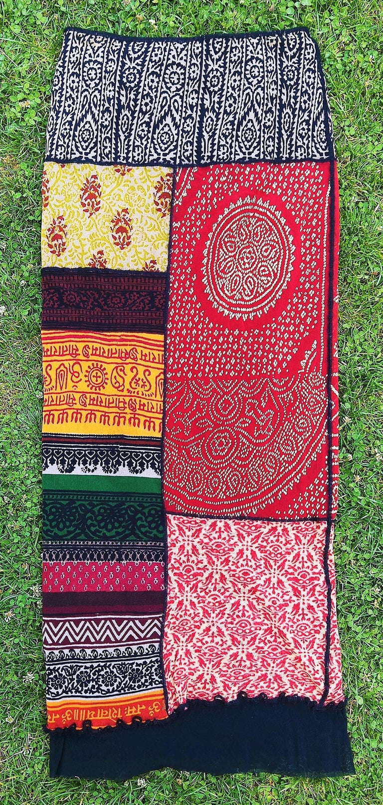 Jean Paul GAULTIER Patchwork Mandala Tibet Tibetan Japanese Mesh Maxi ...