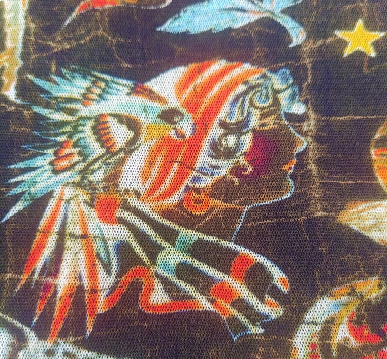 Jean Paul Gaultier Pirate Tattoo Pin Up Sailor Marine Butterfly Mesh ...