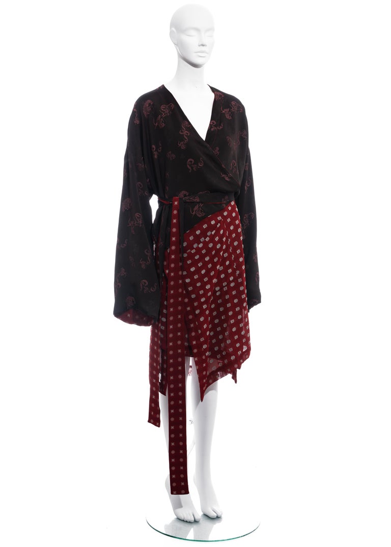 Jean Paul Gaultier reversible chiffon and jacquard evening robe, fw ...