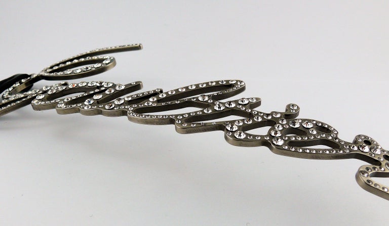 Jean Paul Gaultier Cursive Logo Metal Chrome Jeweled Belt at 1stDibs ...