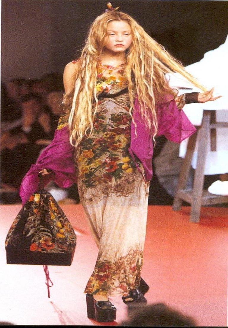 Jean Paul Gaultier S/S 1999 Runway Floral print dress For Sale at ...