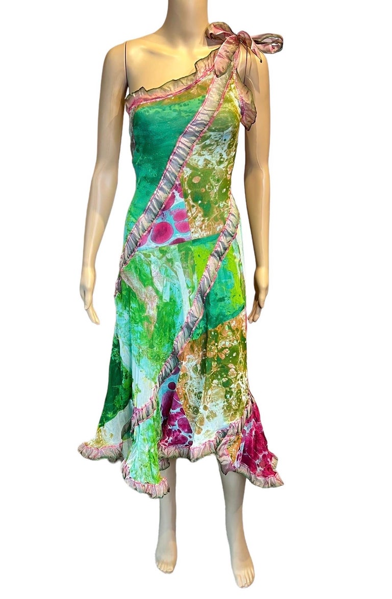 Jean Paul Gaultier S/S 2000 Runway Psychedelic Bacteria Print Maxi ...