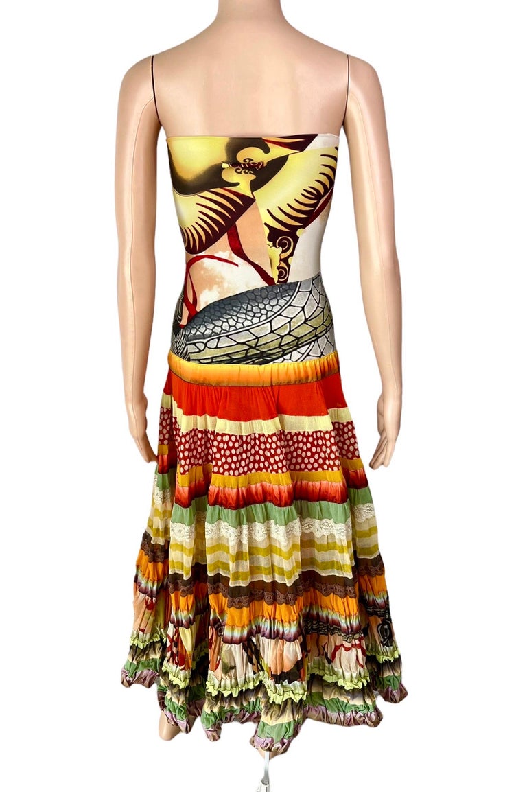 Jean Paul Gaultier S/S 2005 Runway Abstract Salvador Dali Print Maxi ...