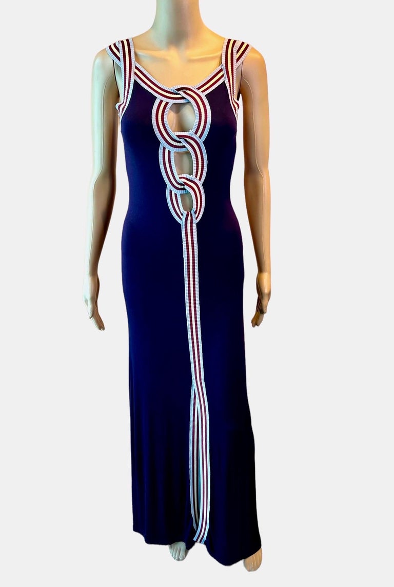 Jean Paul Gaultier S/S 2007 Cutout Bodycon Maxi Dress For Sale at 1stDibs
