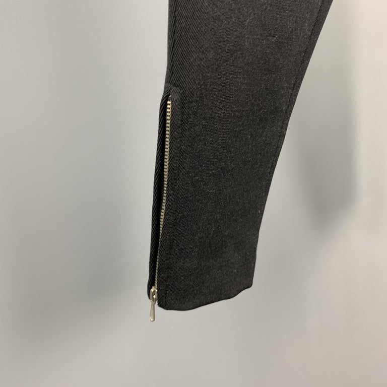 JEAN PAUL GAULTIER Size 30 Black Wool Twill Stretch Riding Pants For ...