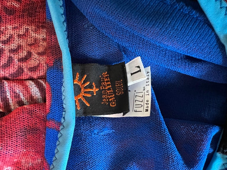 Jean Paul Gaultier Soleil S/S 1999 Sea Life Print Bodycon Zipper Mesh ...