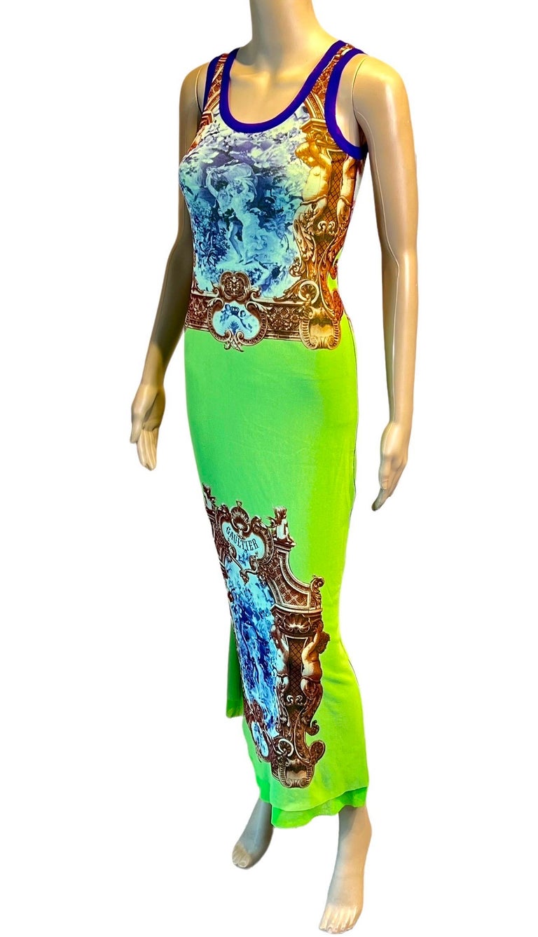Jean Paul Gaultier Soleil S/S 2008 Vintage Logo Mesh Bodycon Maxi Dress ...