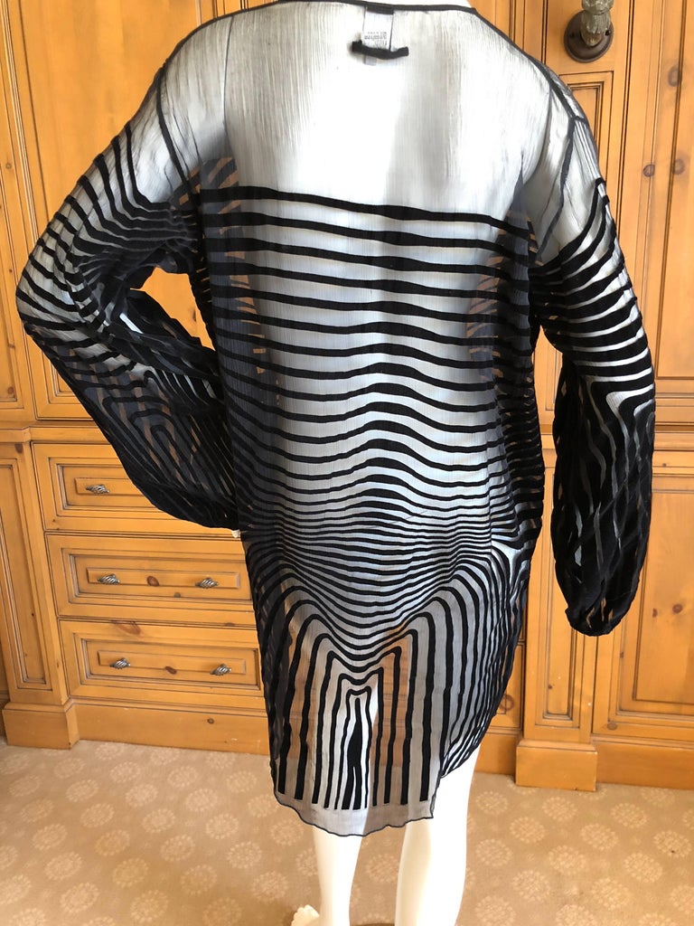 Jean Paul Gaultier Soleil Vintage Op Art Poet Sleeve Torso Keyhole Top ...