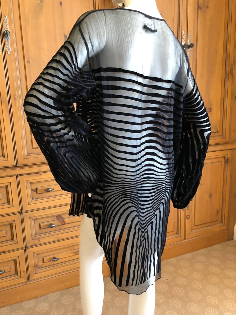 Jean Paul Gaultier Soleil Vintage Op Art Poet Sleeve Torso Keyhole Top ...