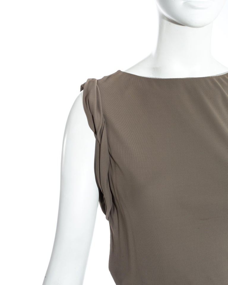 Jean Paul Gaultier taupe jersey draped maxi dress, ss 2009 at 1stDibs ...
