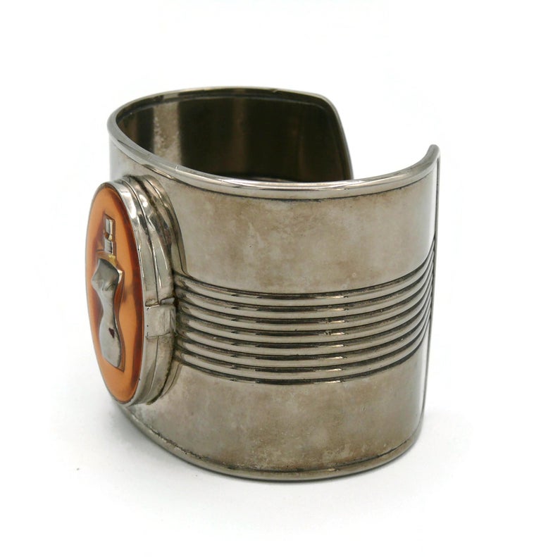 JEAN PAUL GAULTIER Vintage Iconic Tin Can Cuff Bracelet For Sale at 1stDibs