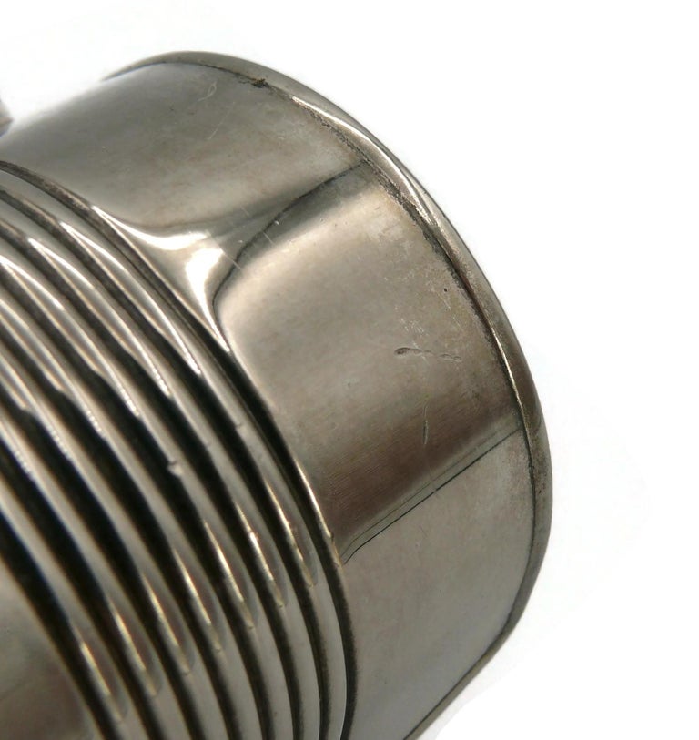 JEAN PAUL GAULTIER Vintage Iconic Tin Can Cuff Bracelet For Sale at 1stDibs
