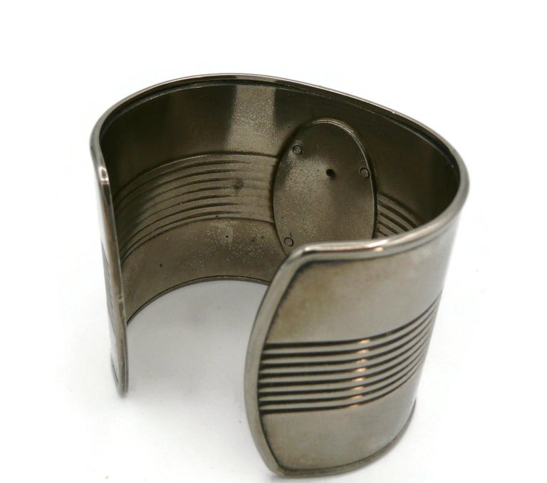 JEAN PAUL GAULTIER Vintage Iconic Tin Can Cuff Bracelet For Sale at 1stDibs