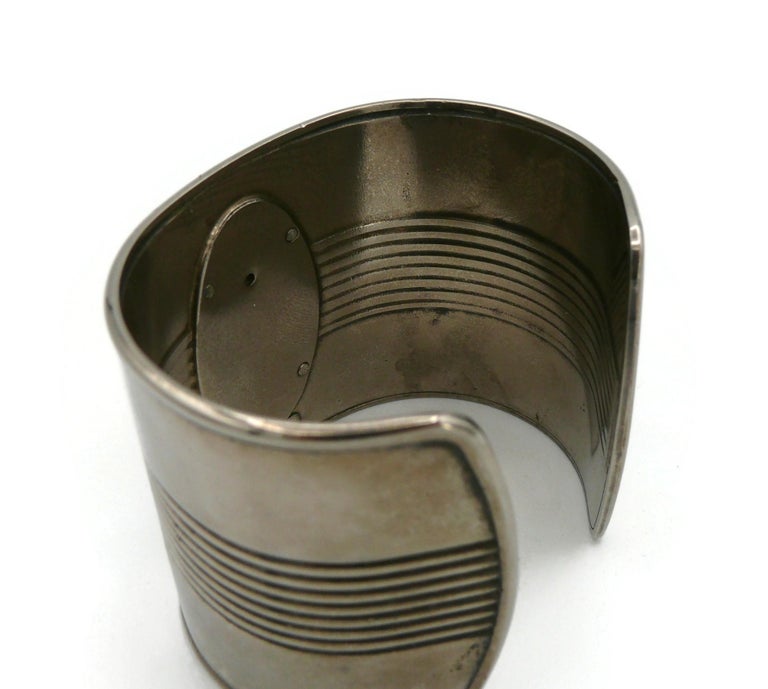 JEAN PAUL GAULTIER Vintage Iconic Tin Can Cuff Bracelet For Sale at 1stDibs