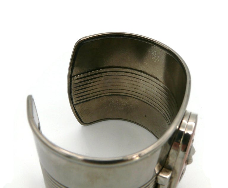 JEAN PAUL GAULTIER Vintage Iconic Tin Can Cuff Bracelet For Sale at 1stDibs