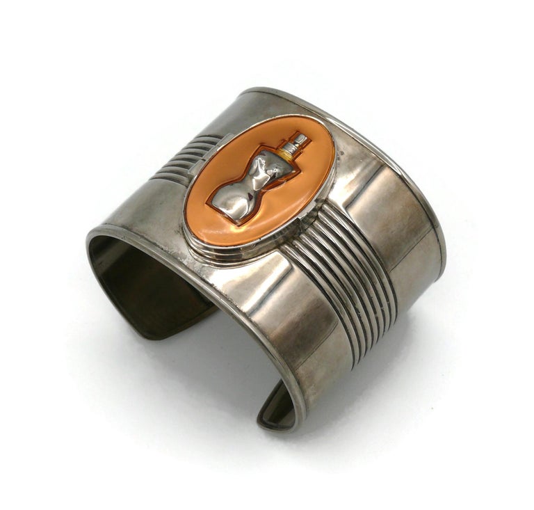 JEAN PAUL GAULTIER Vintage Iconic Tin Can Cuff Bracelet For Sale at 1stDibs