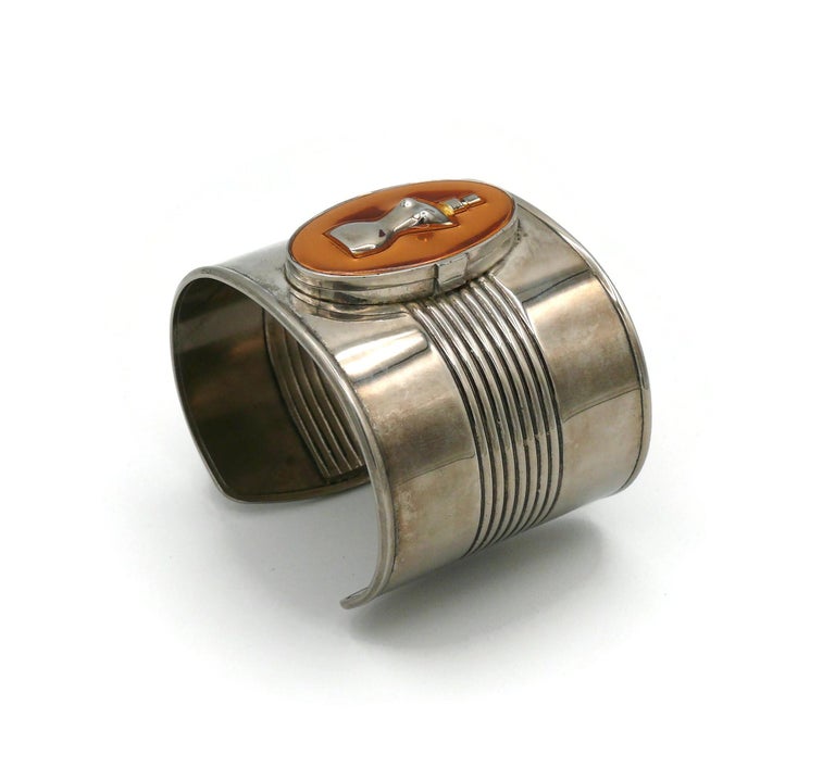 JEAN PAUL GAULTIER Vintage Iconic Tin Can Cuff Bracelet For Sale at 1stDibs