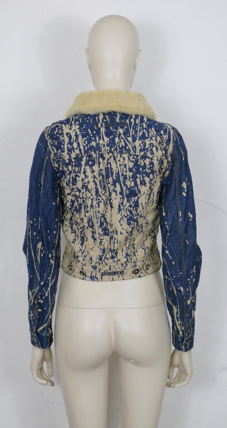 Jean Paul Gaultier Vintage Jackson Pollock Inspired Denim Jacket Size S ...