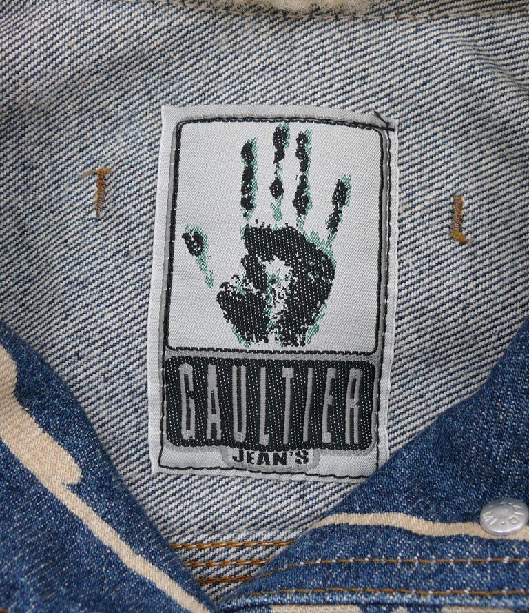 Jean Paul Gaultier Vintage Jackson Pollock Inspired Denim Jacket Size S ...