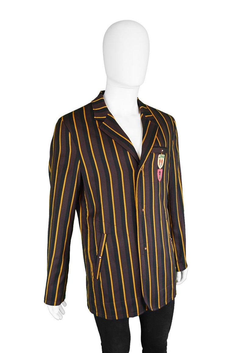 Jean Paul Gaultier Vintage Men's Wool and Cotton Stripe Embroidered ...