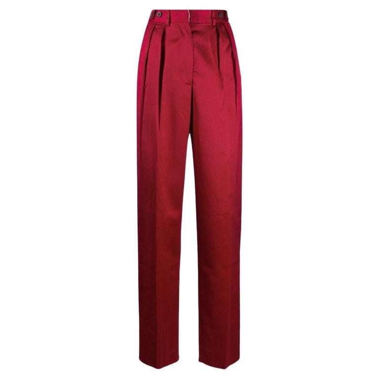 Jean Paul Gaultier Vintage red iridescent cotton 90s trousers For Sale ...