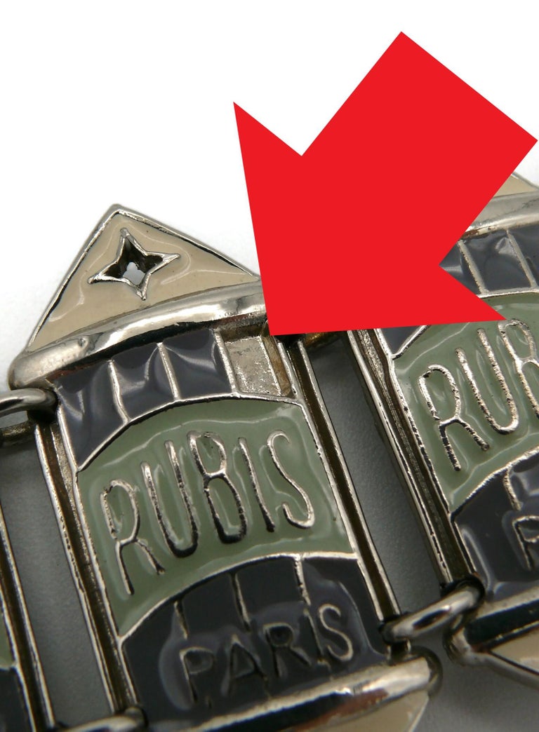 JEAN PAUL GAULTIER Vintage Rubis Paris Enamel Cuff Bracelet For Sale at ...