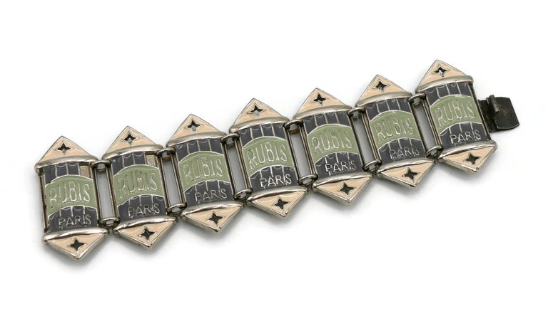 JEAN PAUL GAULTIER Vintage Rubis Paris Enamel Cuff Bracelet For Sale at ...