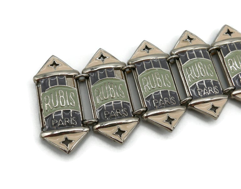JEAN PAUL GAULTIER Vintage Rubis Paris Enamel Cuff Bracelet For Sale at ...