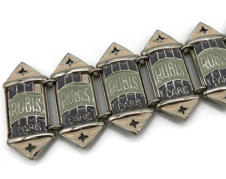 JEAN PAUL GAULTIER Vintage Rubis Paris Enamel Cuff Bracelet For Sale at ...