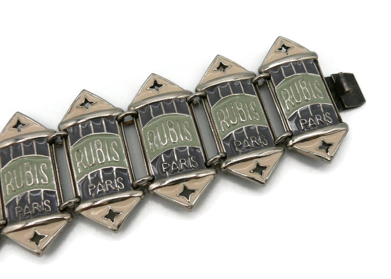 JEAN PAUL GAULTIER Vintage Rubis Paris Enamel Cuff Bracelet For Sale at ...
