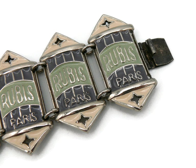 JEAN PAUL GAULTIER Vintage Rubis Paris Enamel Cuff Bracelet For Sale at ...