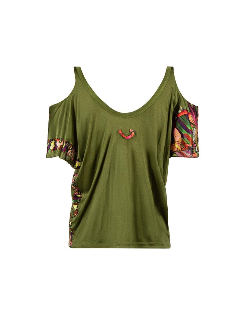 Jean Paul Gaultier Women's Soleil Green Floral Printed Cold Shoulder ...