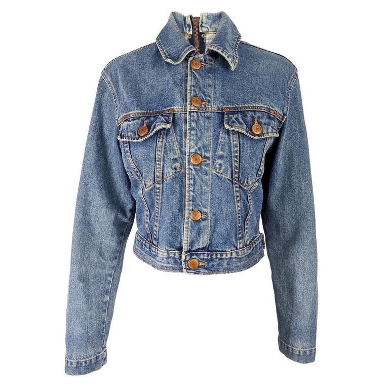 Jean Paul Gaultier Womens Vintage Blue Denim Zip Back Jacket For Sale ...