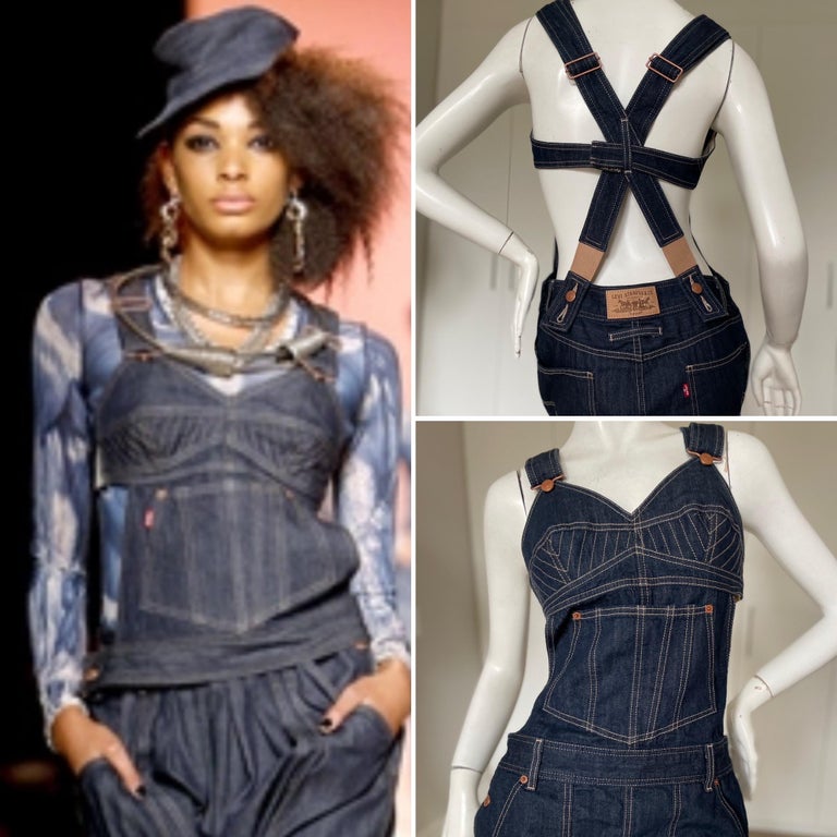 Jean Paul Gaultier X Levi's Spring 2010 Rare Denim Overalls Dress For ...