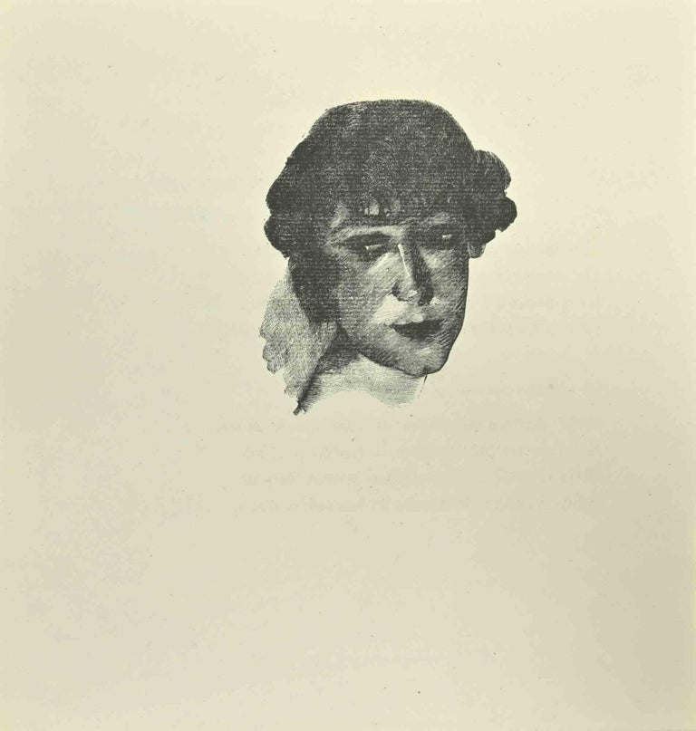 Portrait - Woodcut after Jean Paul Sauget - 1921 For Sale at 1stDibs