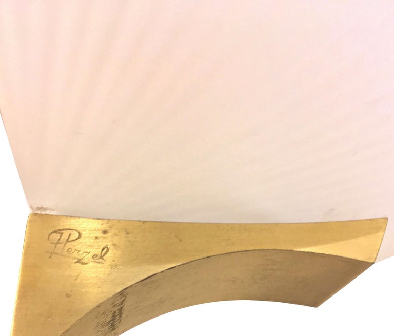 Jean Perzel French Art Moderne Frosted Glass Wall Sconces For Sale at ...