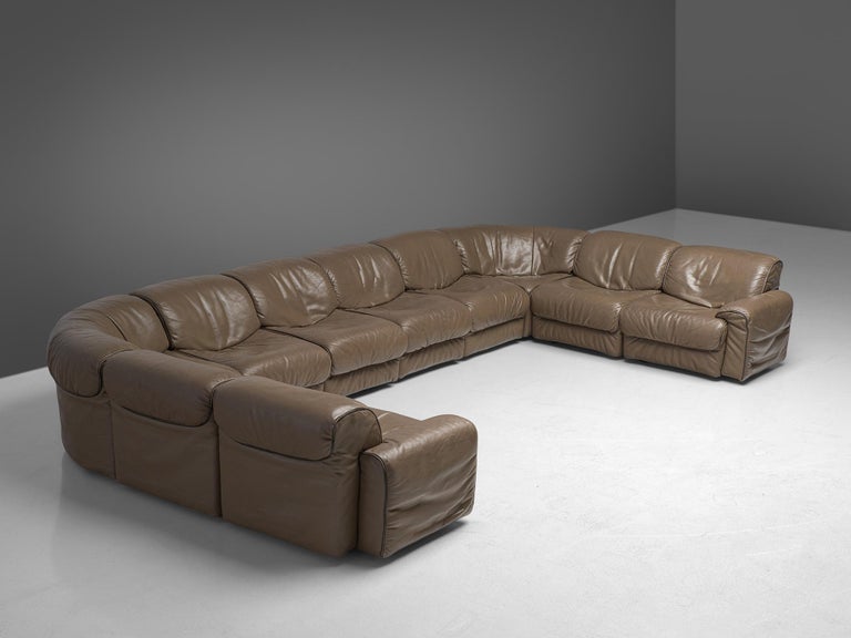 Jean-Pierre Audebert for Jori Modular Sofa in Leather For Sale at 1stDibs